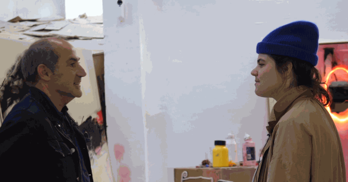 Marria Pratts and Carles Guerra in the artist’s studio | Galeria Mayoral